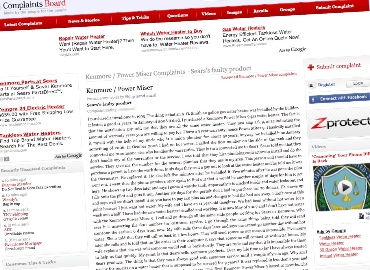 First Search Result for Sears Kenmore Power Miser 9 Water Heater ...