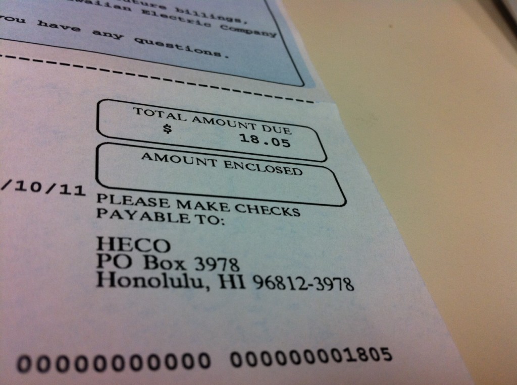 An $18 HECO Electricity Bill? – Pulpconnection
